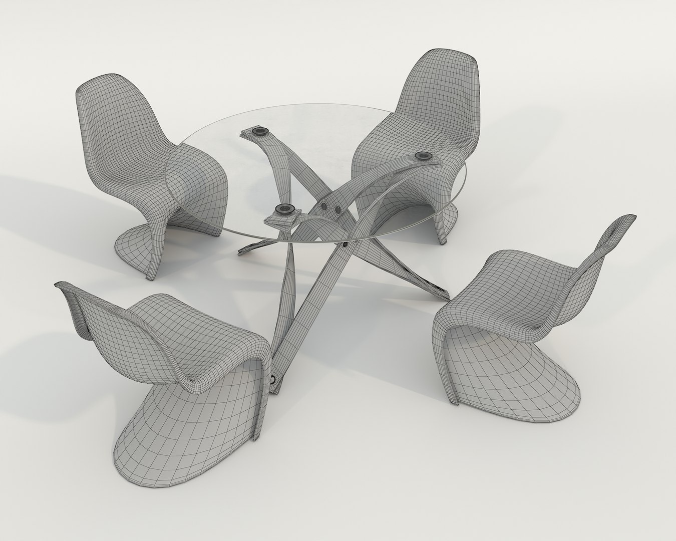 3D Modern Dining Table And Chairs 40 - TurboSquid 2285808