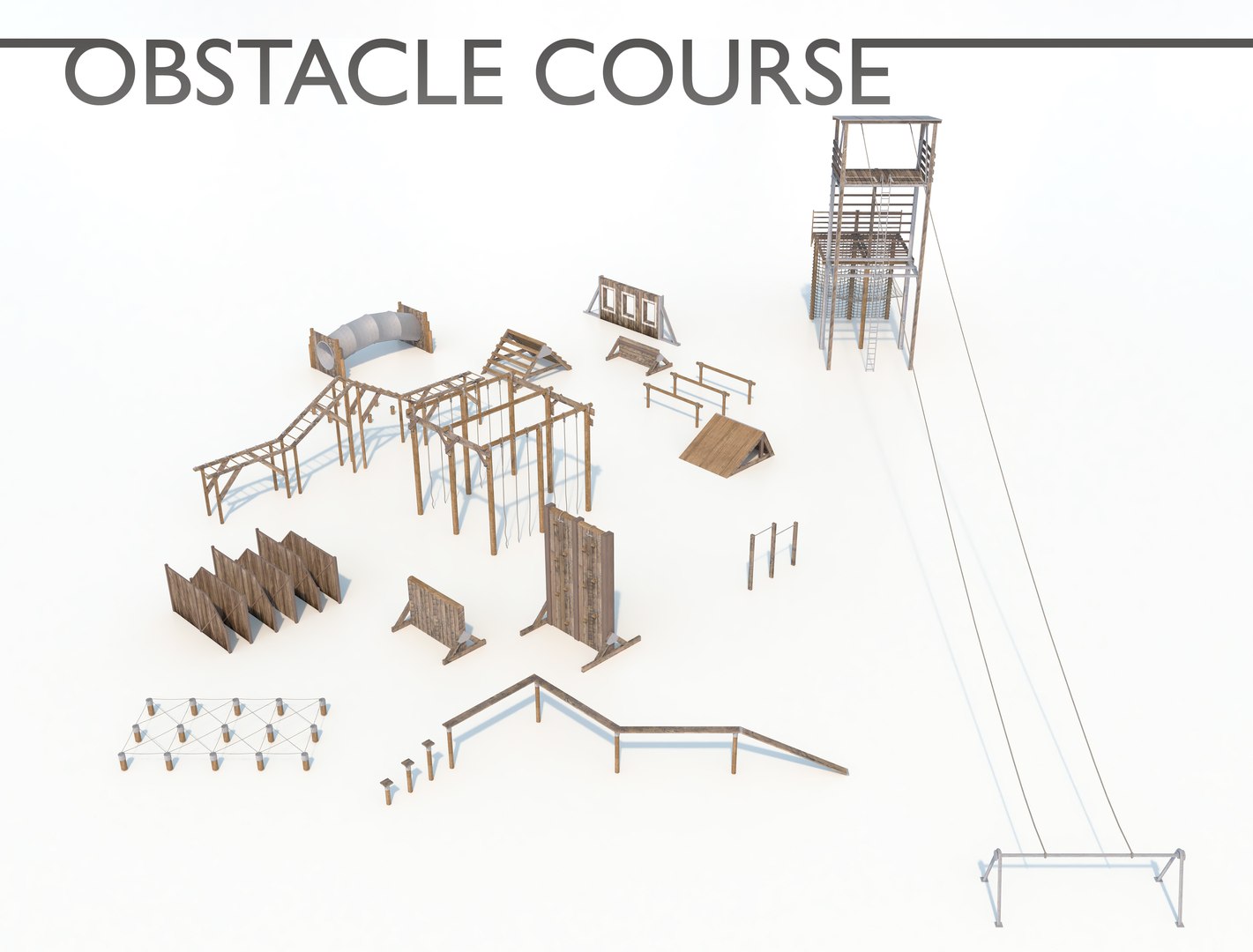 3D Obstacle Course - TurboSquid 1235588