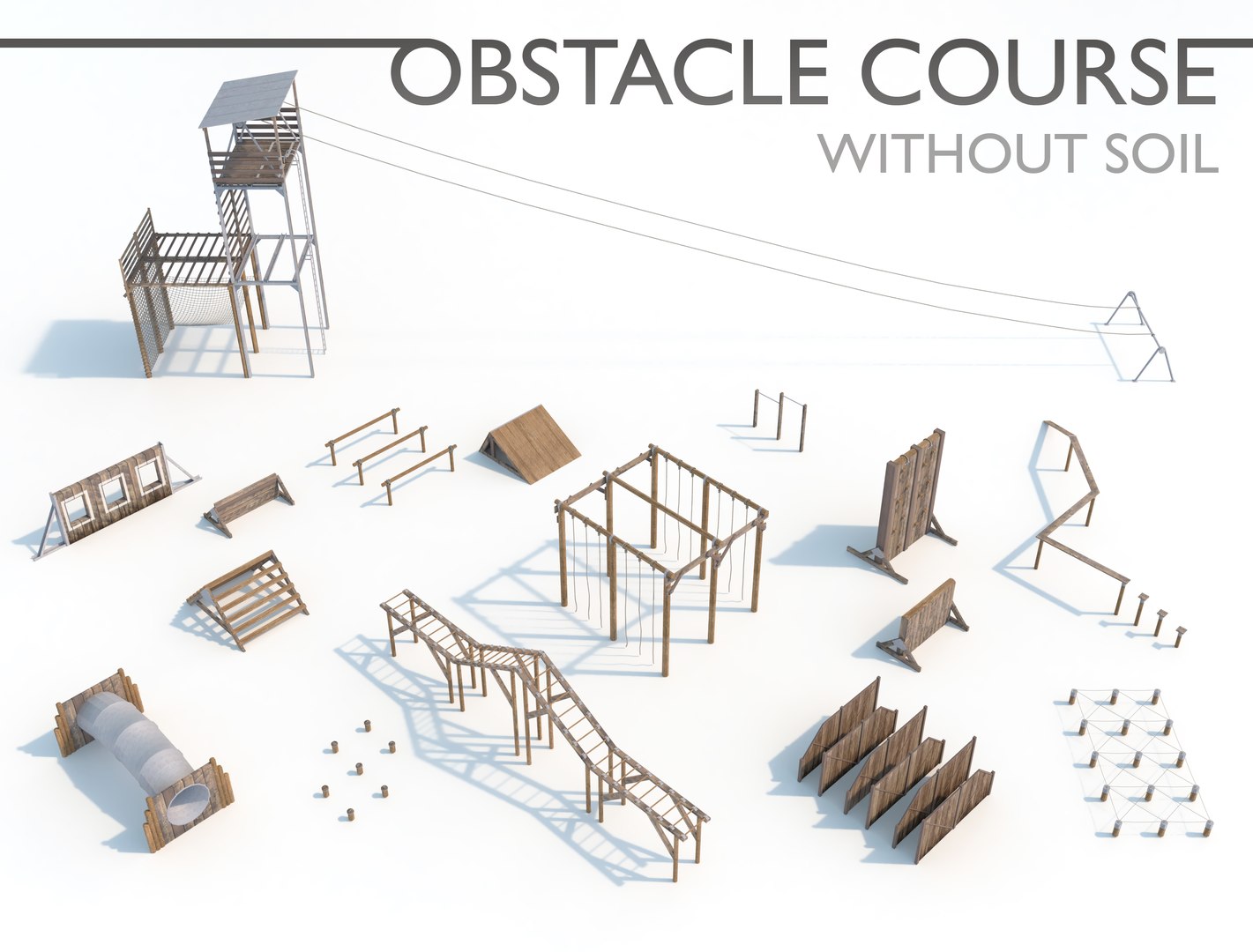 3D Obstacle Course - TurboSquid 1235588