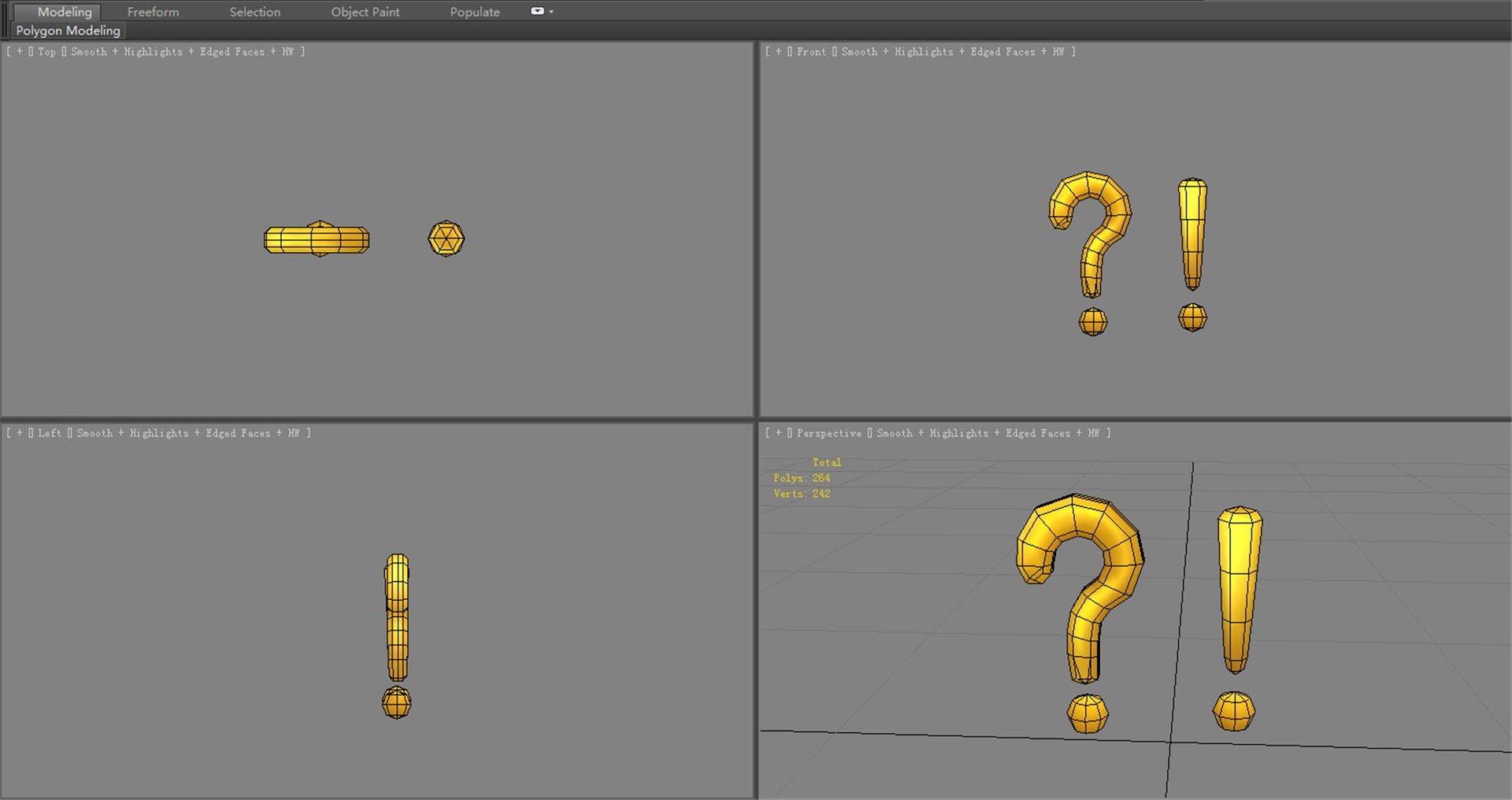 Question Mark And Exclamation Mark - Yellow 3D - TurboSquid 2114089
