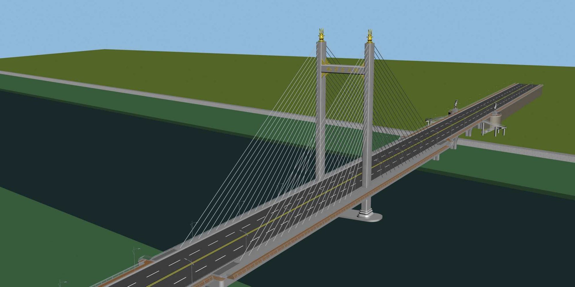 huge bridge 1 3d max
