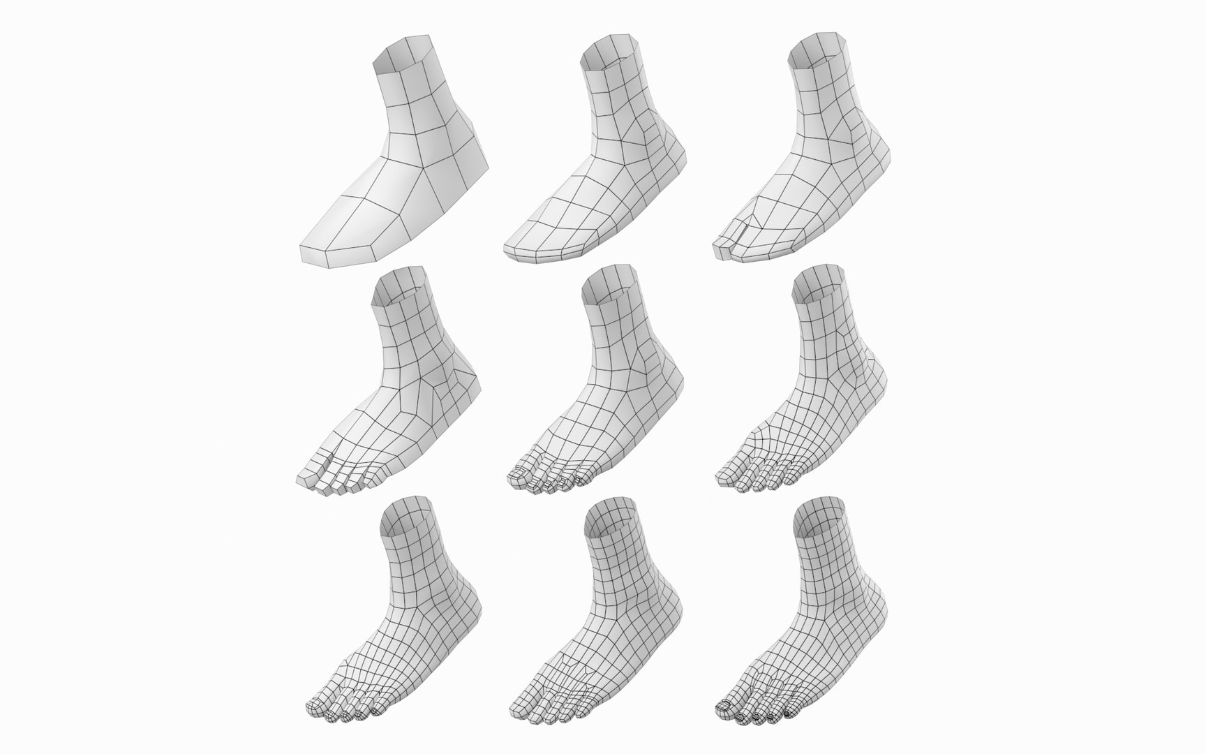 3D Foot Base Mesh Kit - TurboSquid 2067013