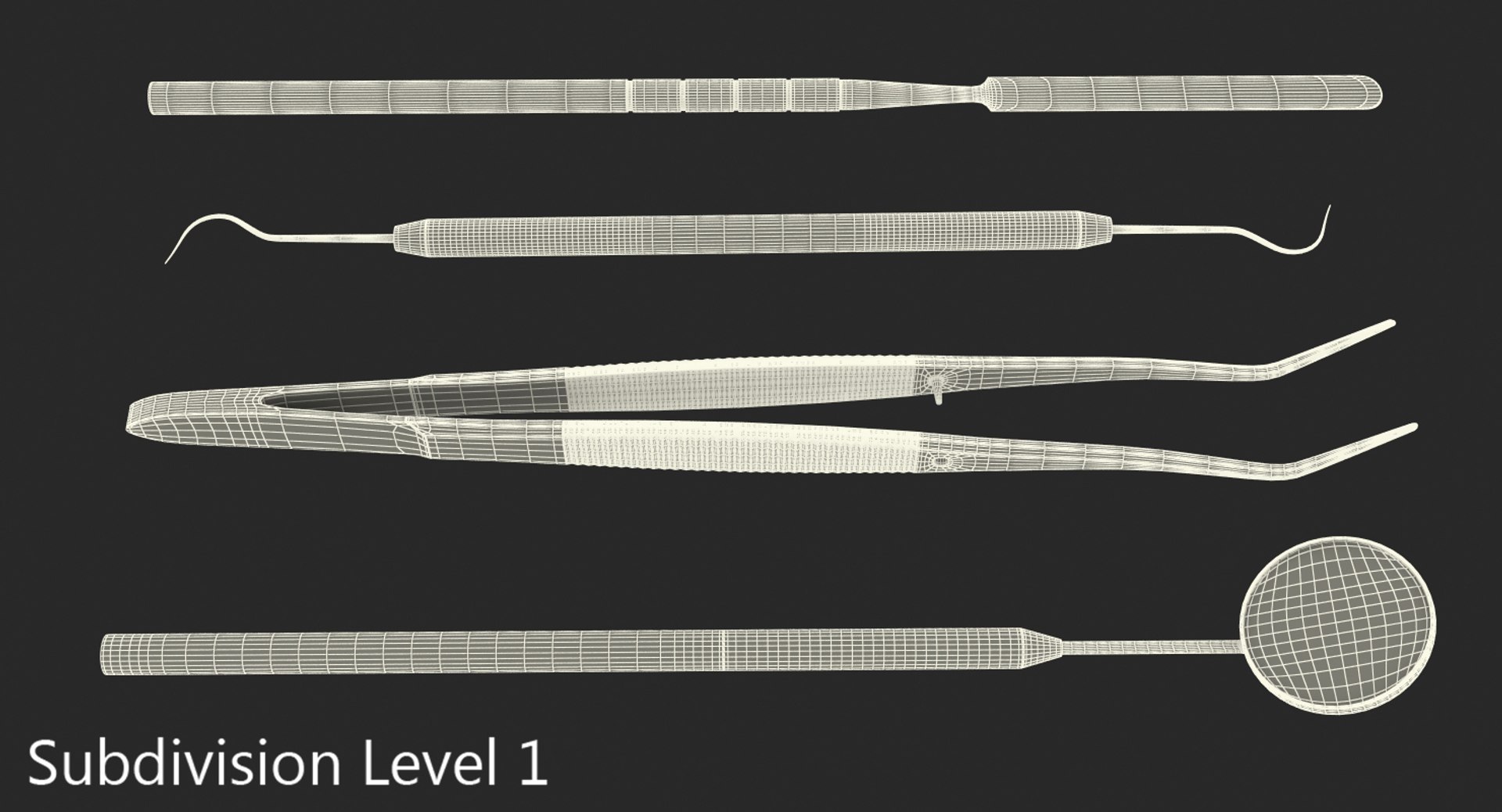 Basic dental instruments set model - TurboSquid 1297652