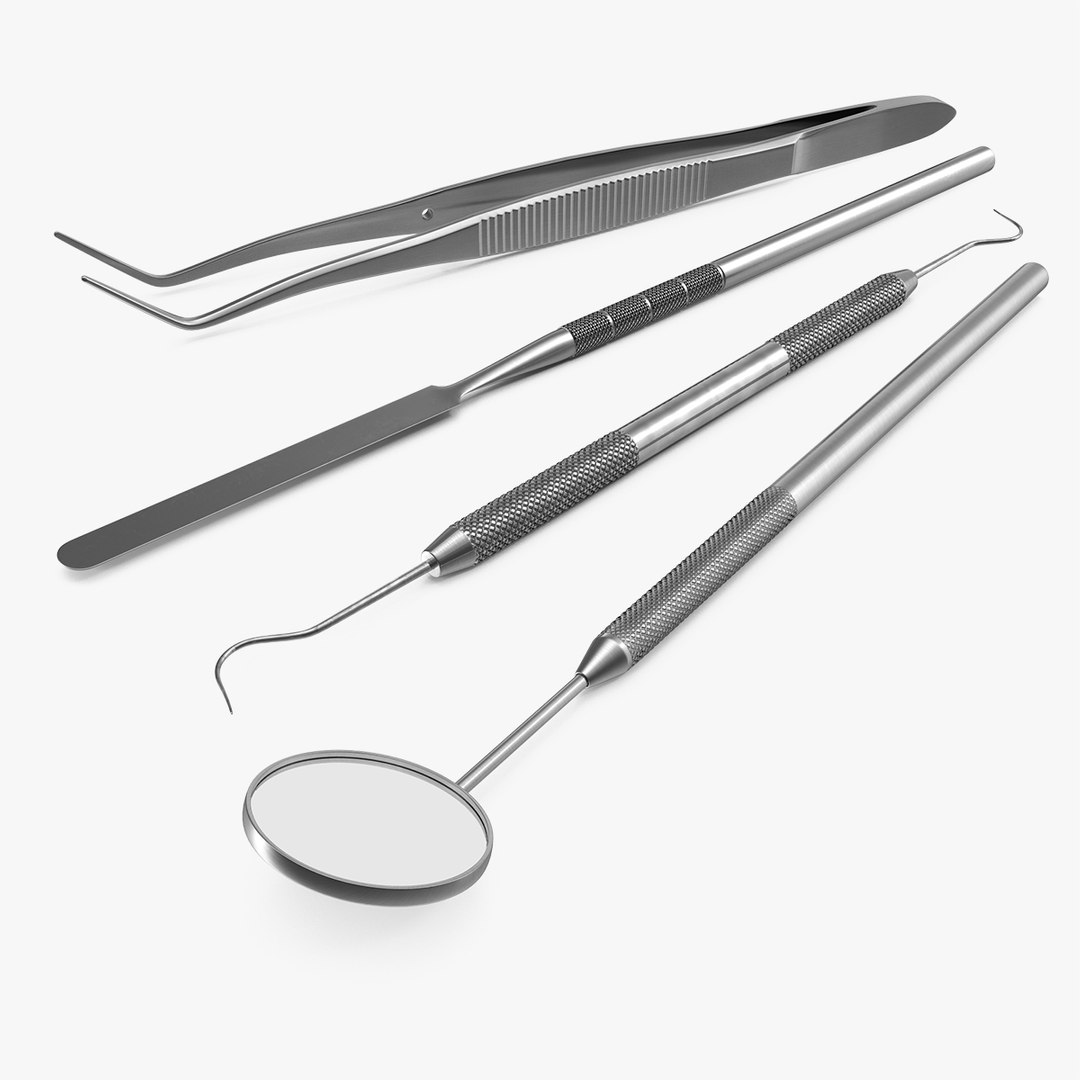 Basic dental instruments set model - TurboSquid 1297652