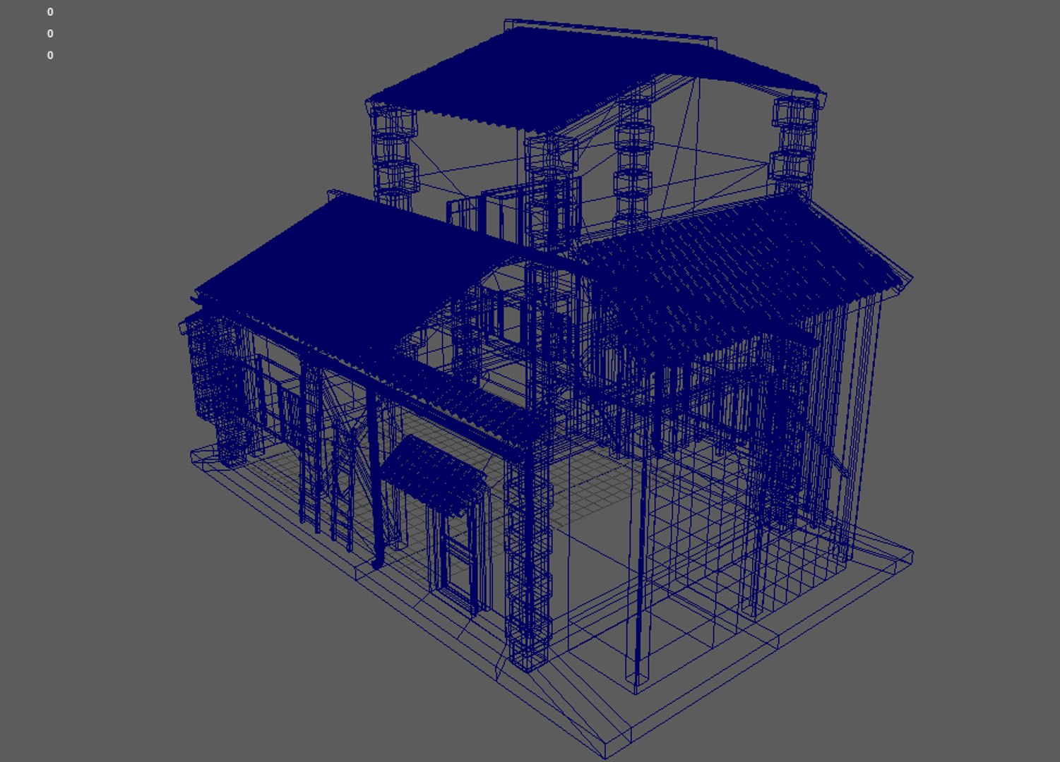 3d Polygons House Model