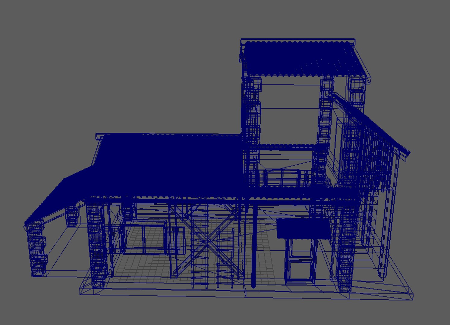 3d Polygons House Model