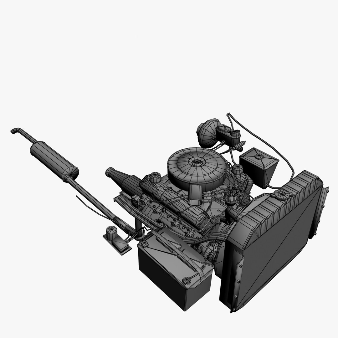 3D low-poly car engine | 1142929 | TurboSquid