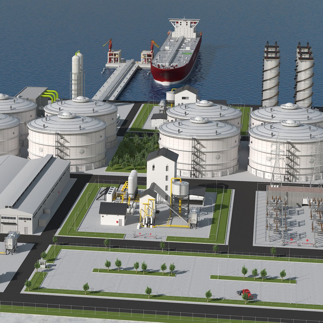 3D LNG Port And Ship - TurboSquid 2330350