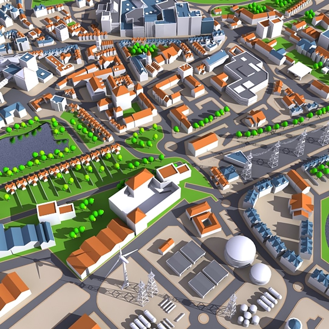 3d Model City Cityscape