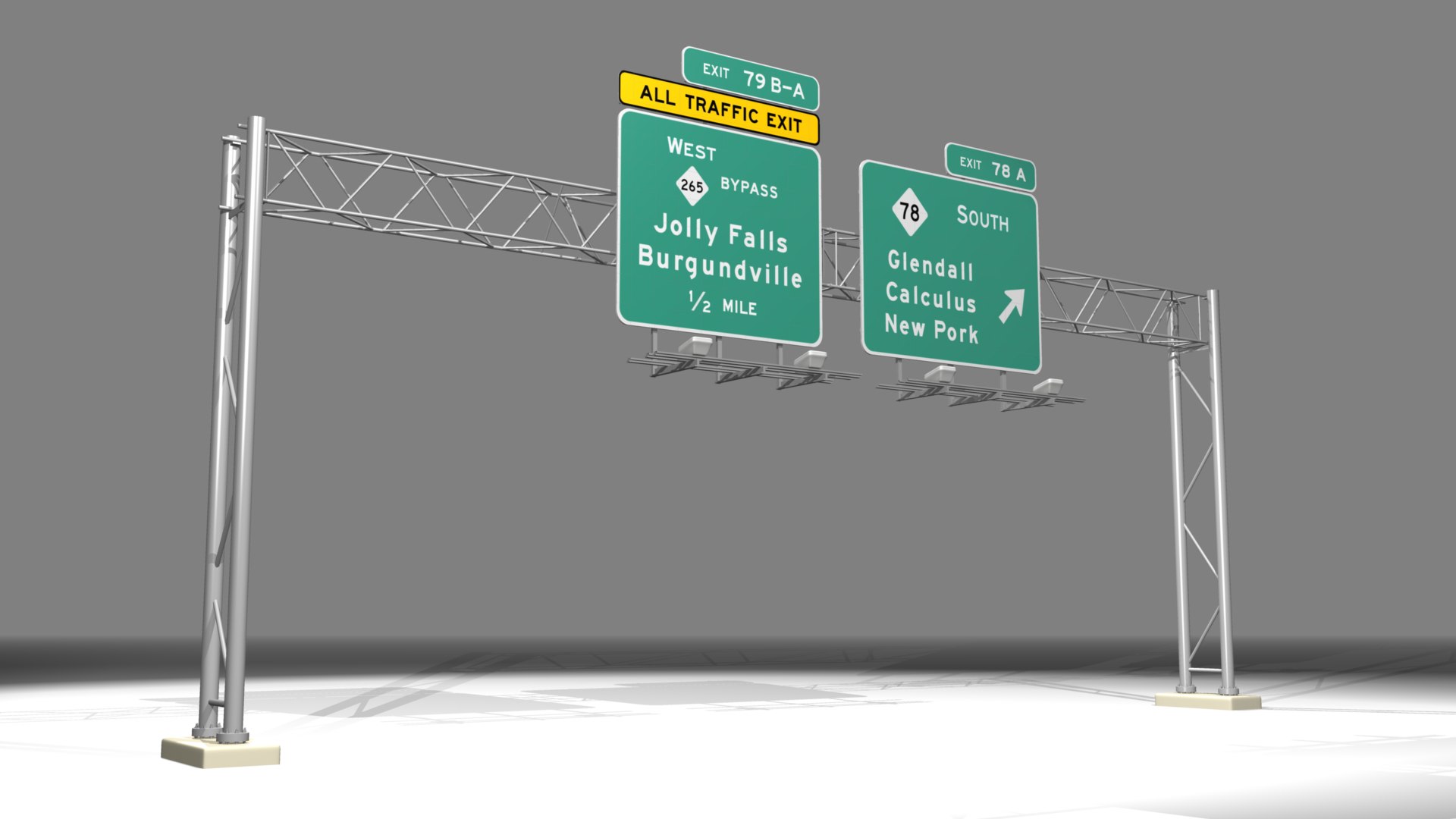 3D Model Overhead Highway Signs Version - TurboSquid 1159776