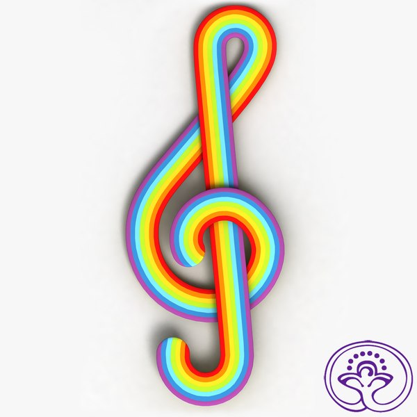 3d treble clef b model