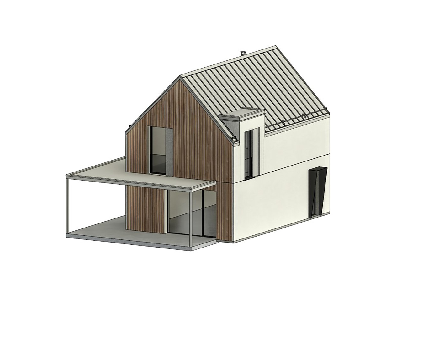Family House 26 - Created With Fully Parametric Revit Families Model ...
