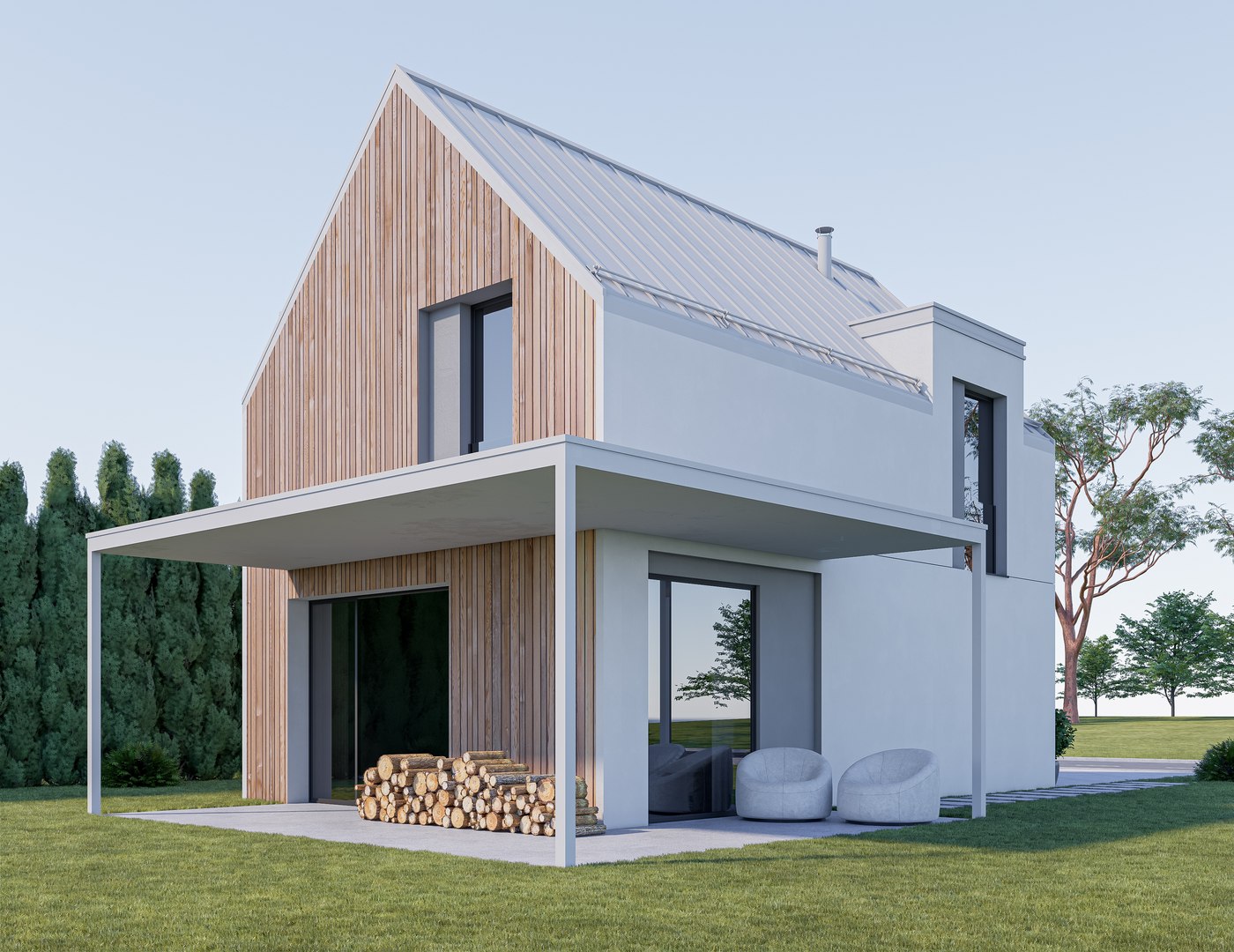 Family House 26 - Created With Fully Parametric Revit Families Model ...