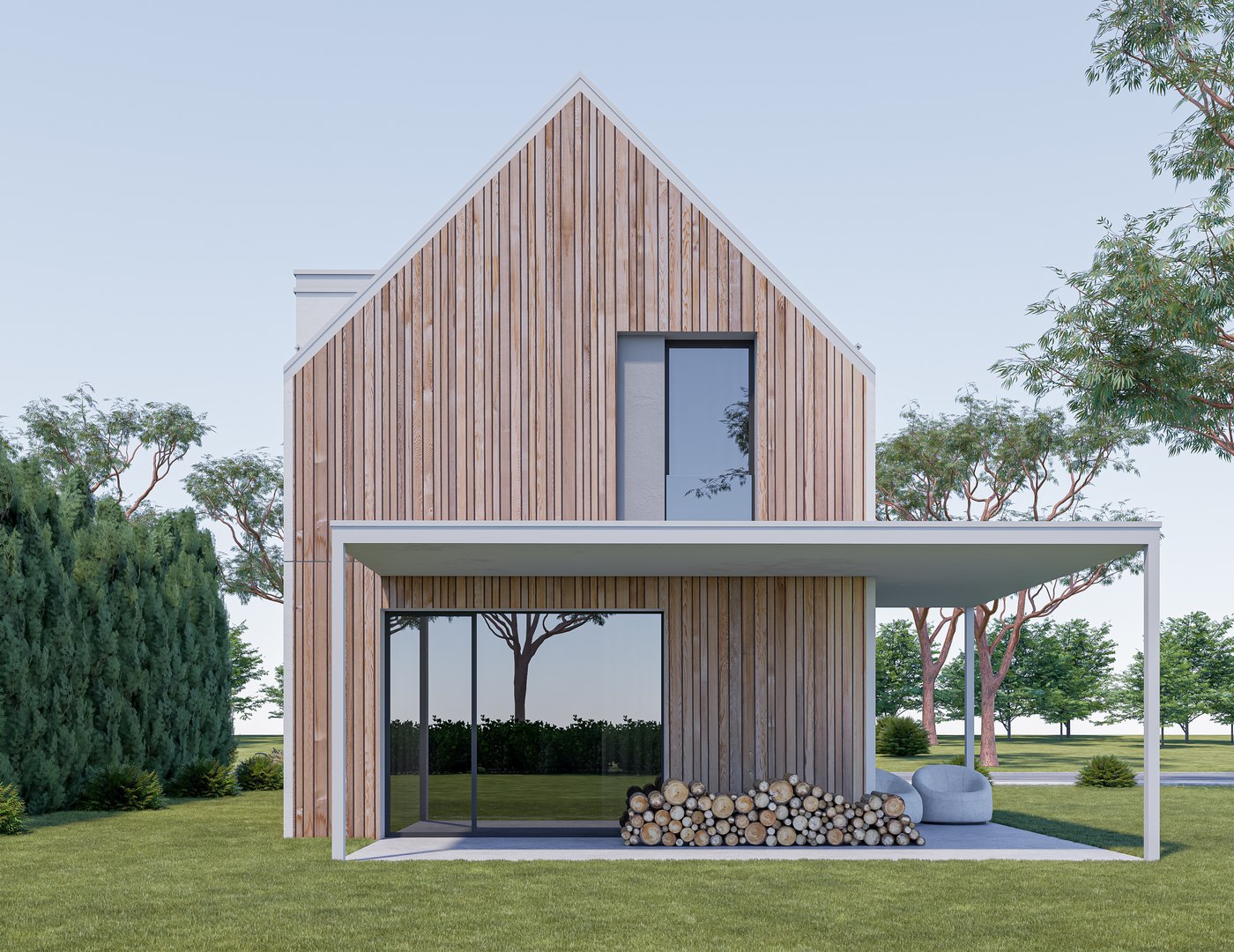 Family House 26 - Created With Fully Parametric Revit Families Model ...