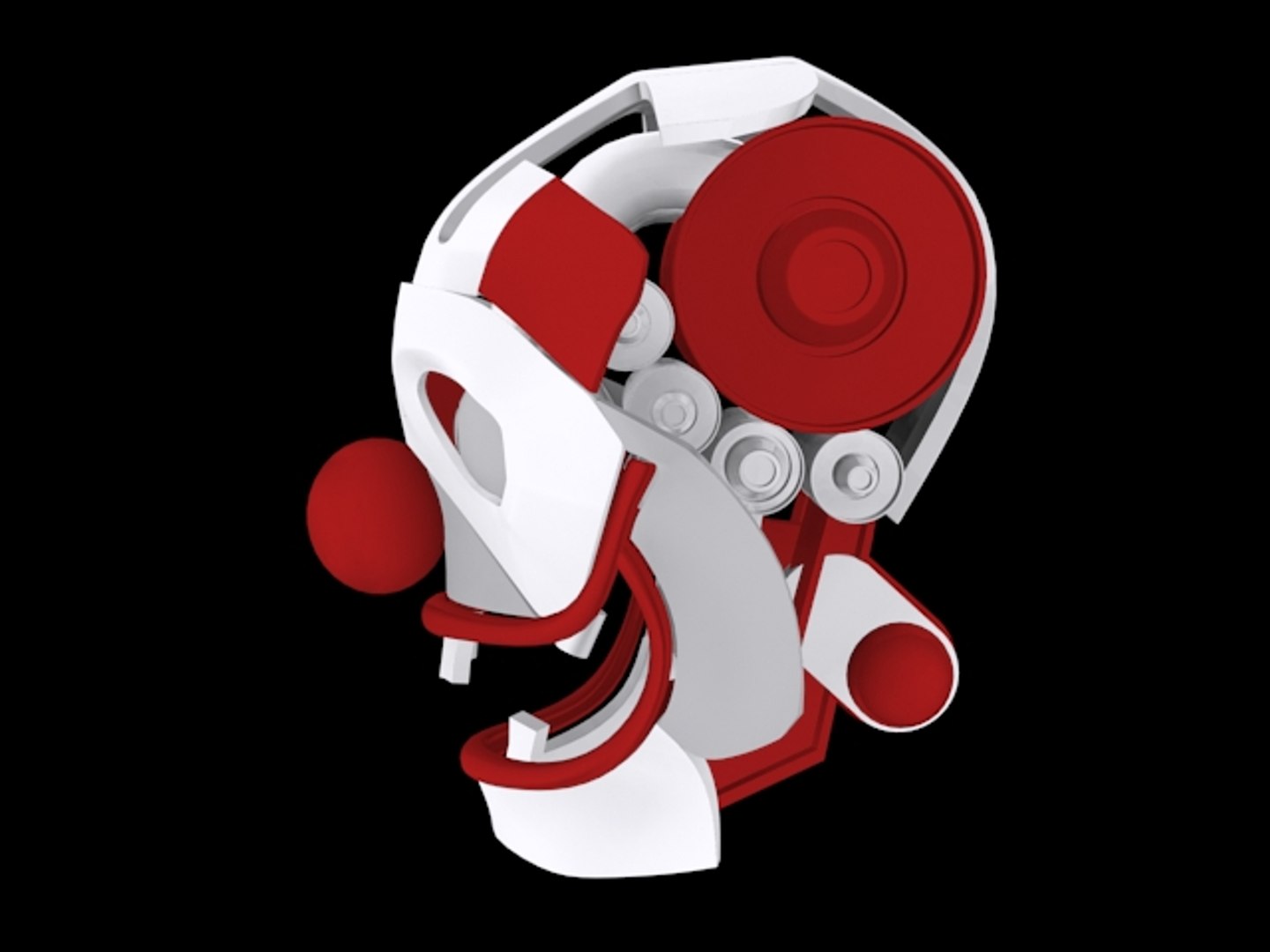 Mechanical Robot Clown Head 3d Max