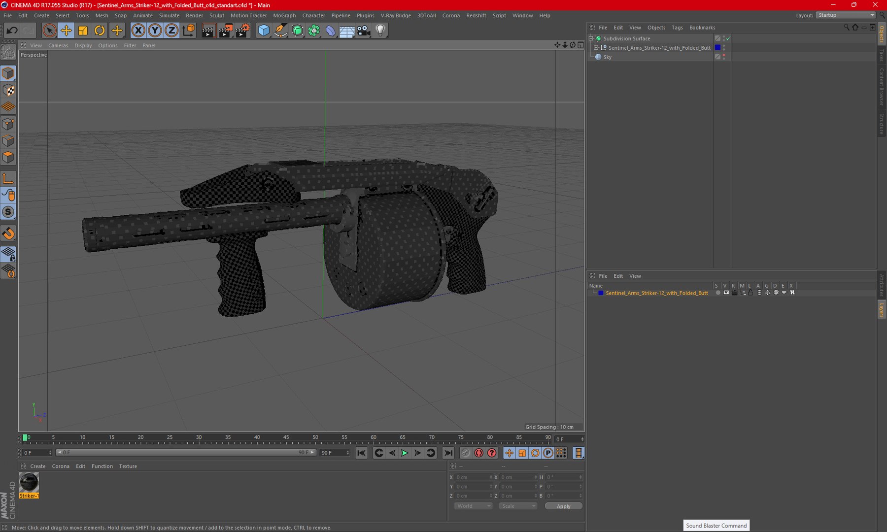 3D model Sentinel Arms Striker-12 with Folded Butt - TurboSquid 2157007