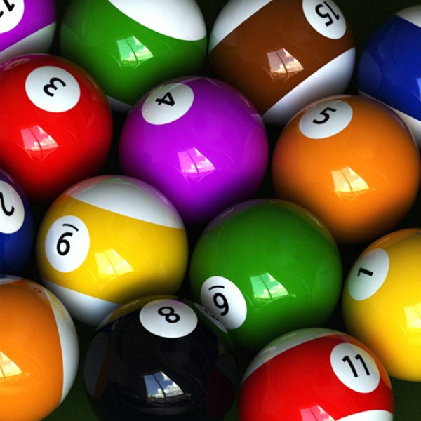billiard balls 3 sets 3d max