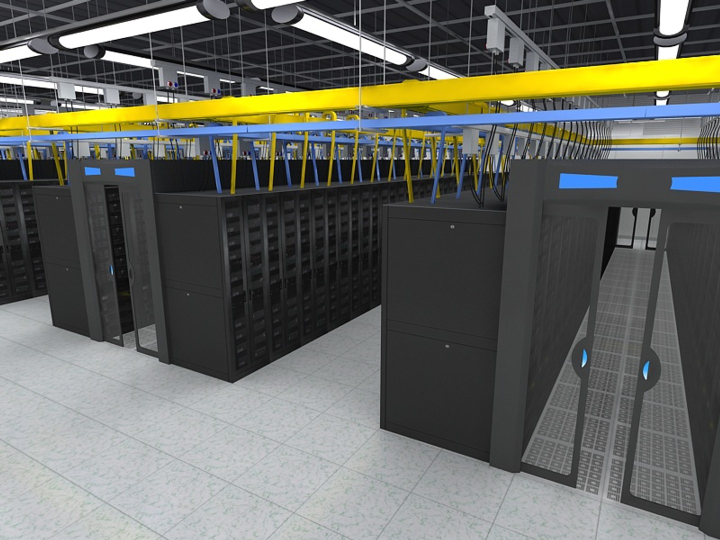3D Computer Server Room Model - TurboSquid 1393476