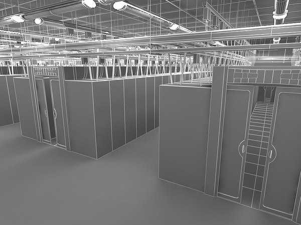 3D computer server room model - TurboSquid 1393476