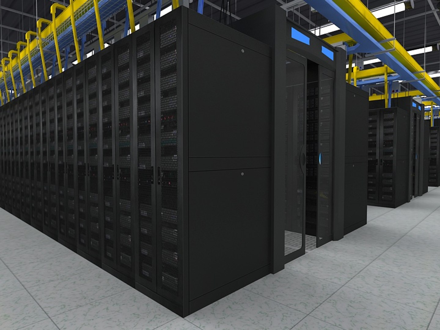 3D Computer Server Room Model - TurboSquid 1393476