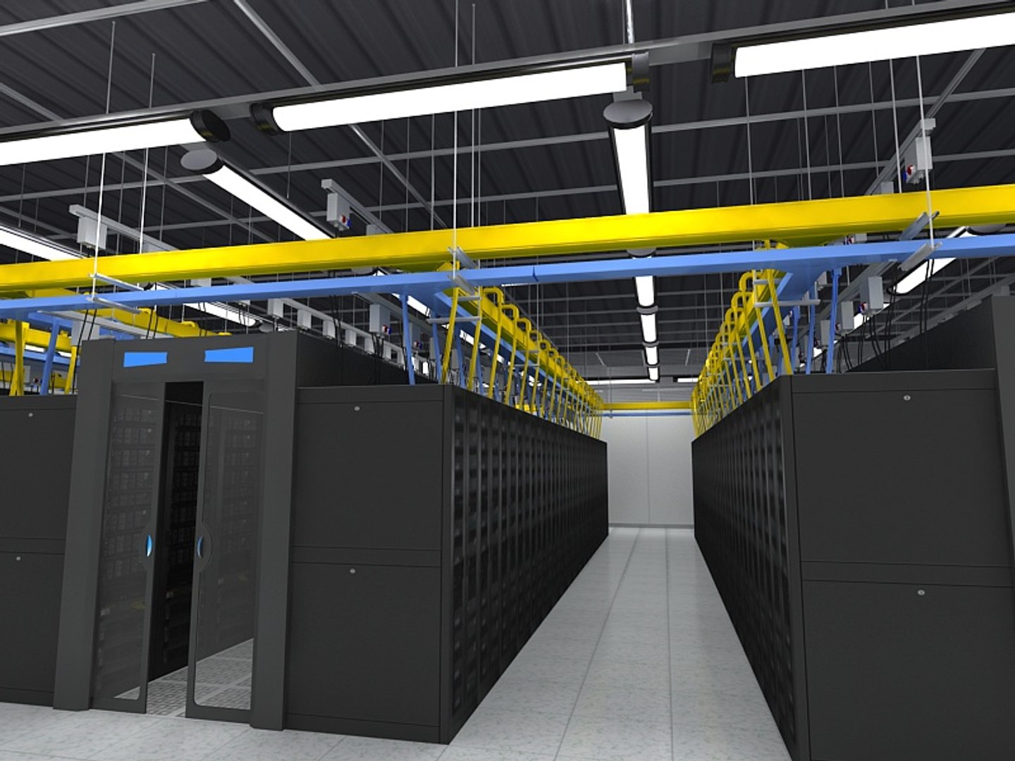 3D Computer Server Room Model - TurboSquid 1393476