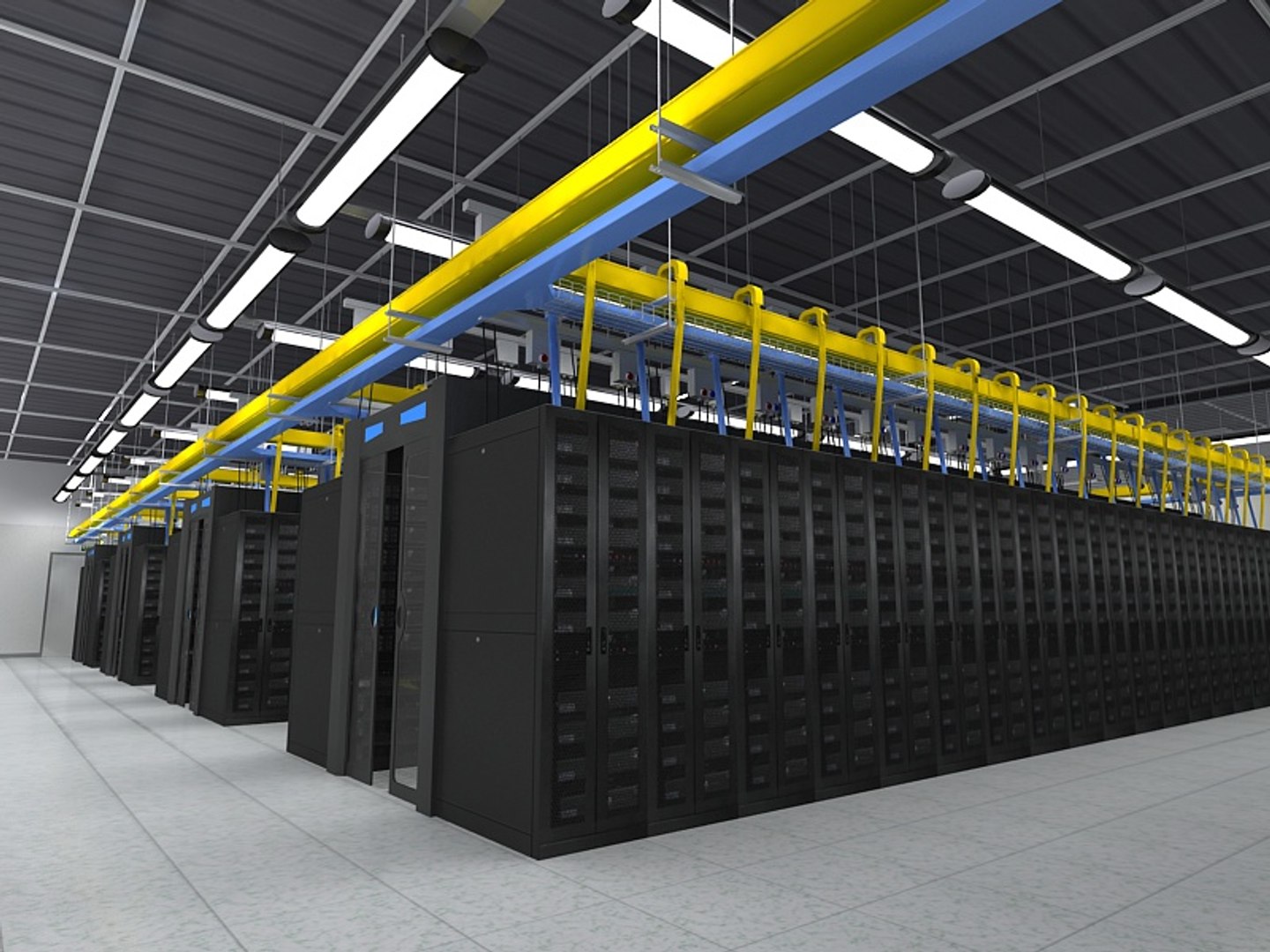 3D computer server room model - TurboSquid 1393476