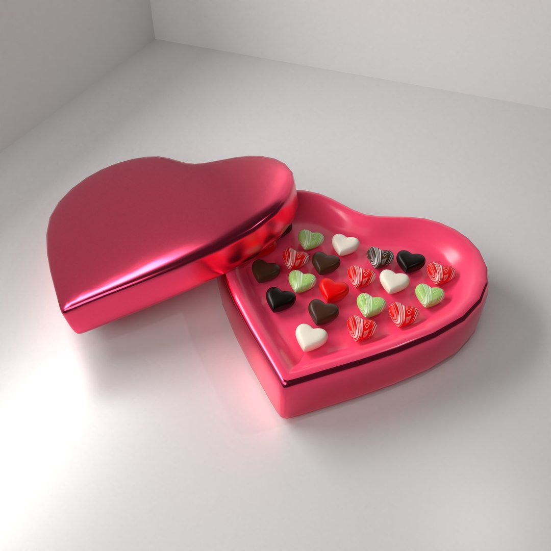 Pink chocolate box 3D model - TurboSquid 1504837