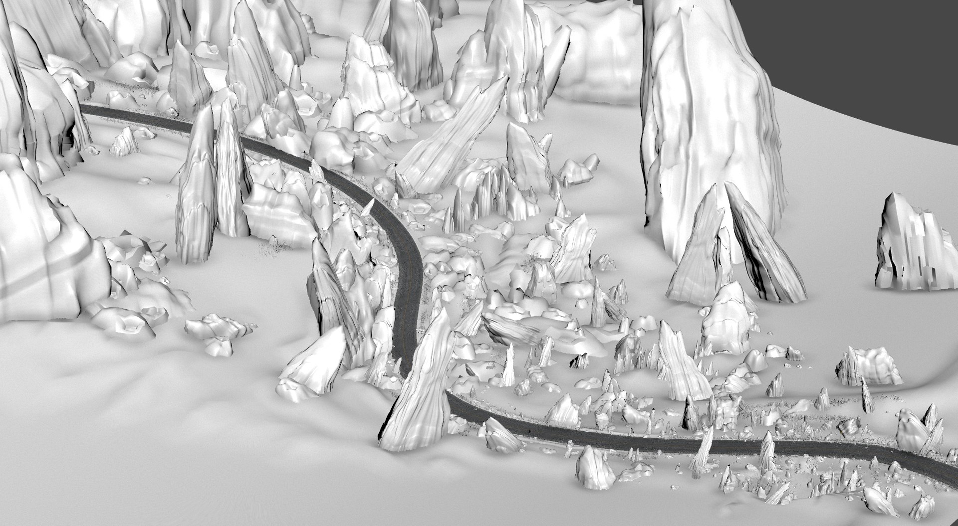 3D Winter Iceberg Road Environment - TurboSquid 1777319