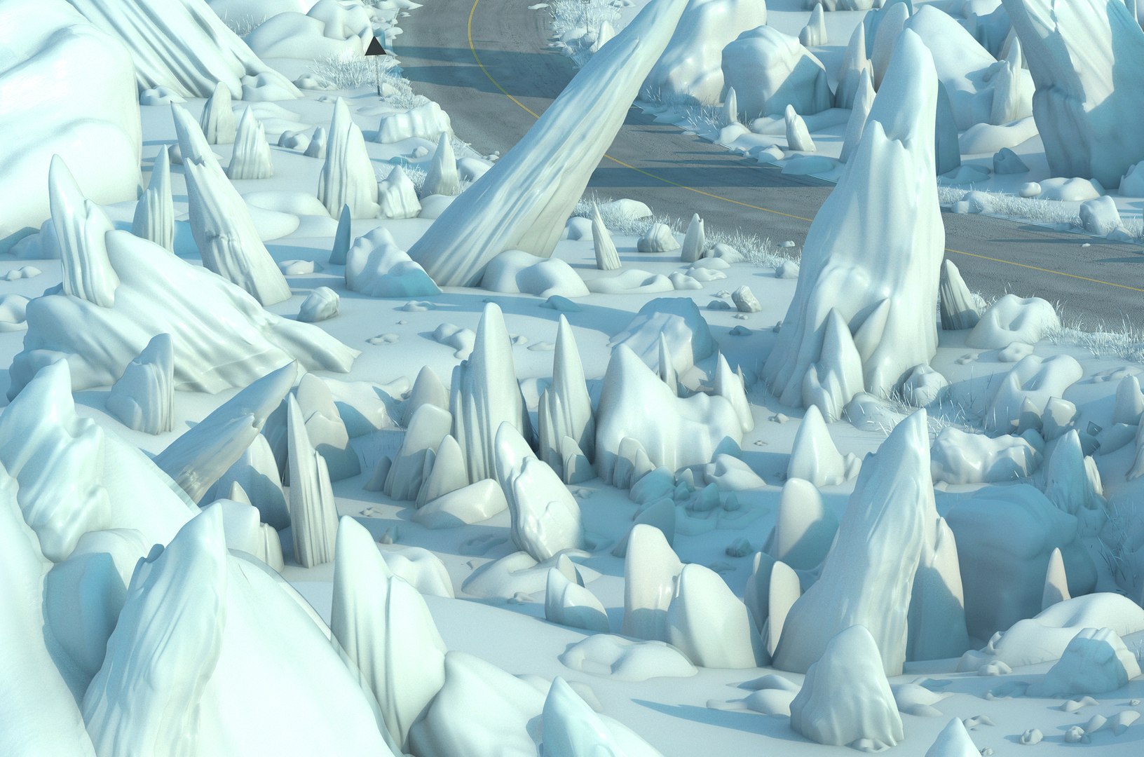 3D Winter Iceberg Road Environment - TurboSquid 1777319