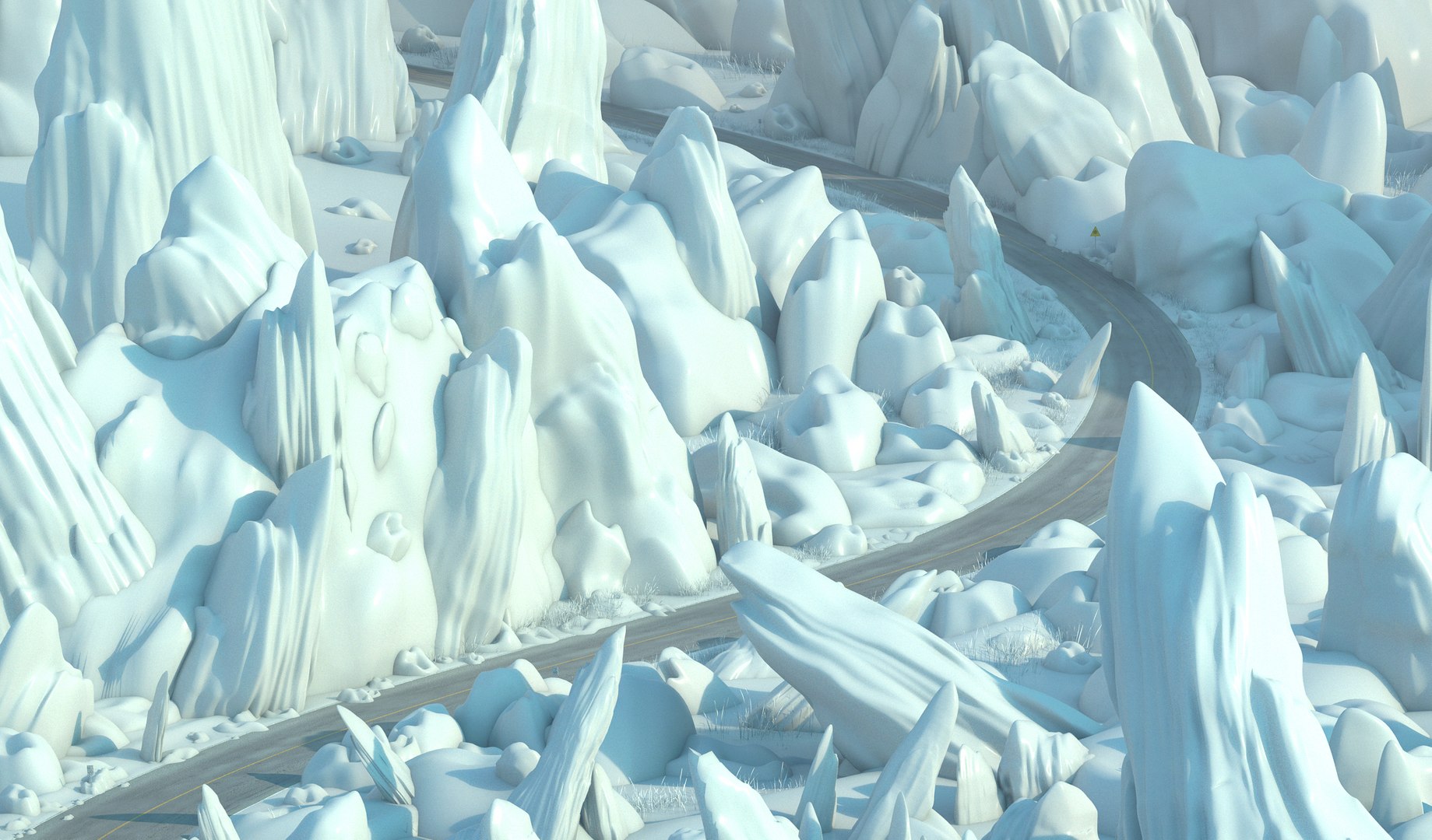 3D Winter Iceberg Road Environment - TurboSquid 1777319
