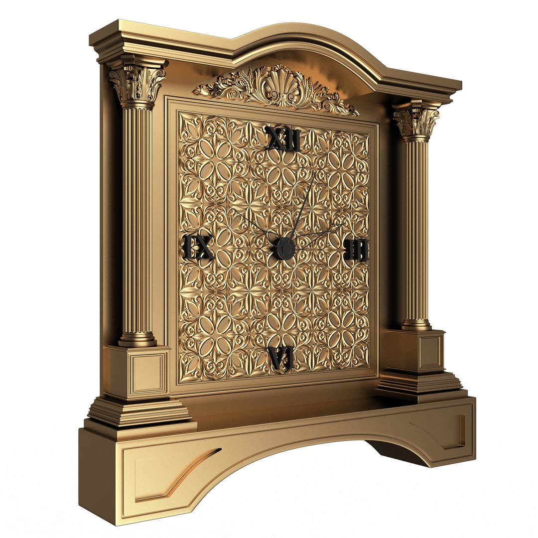 Classic Clock 016 Gold 3D Model - TurboSquid 2137881
