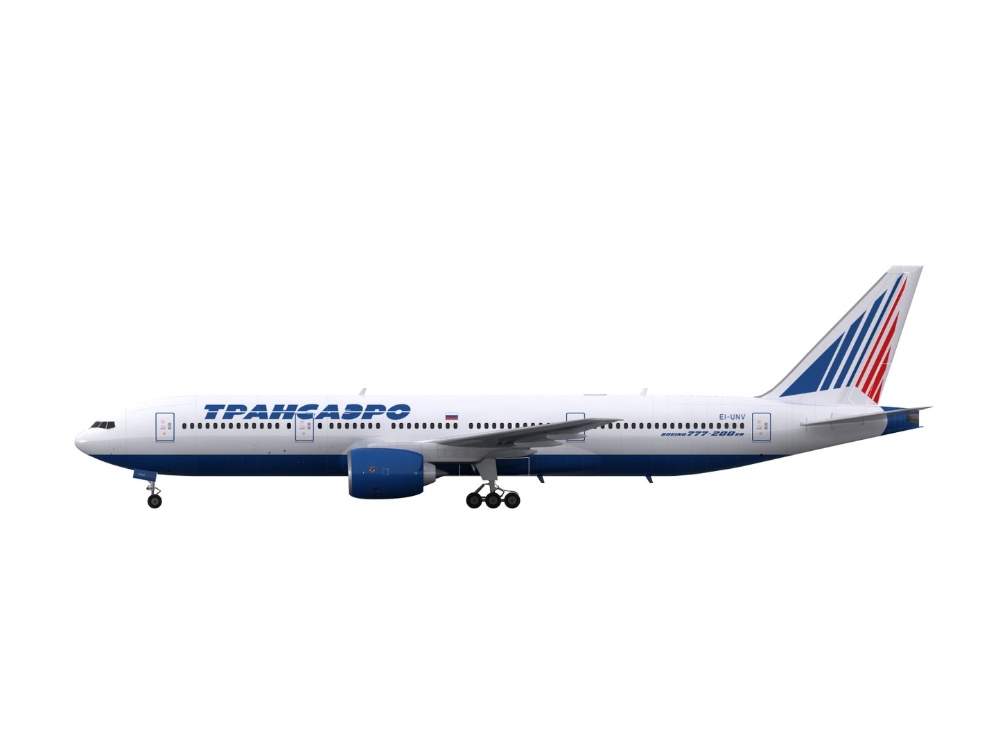 Aircraft Transaero 3d Obj