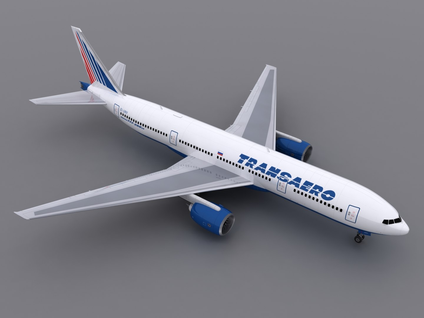 Aircraft Transaero 3d Obj