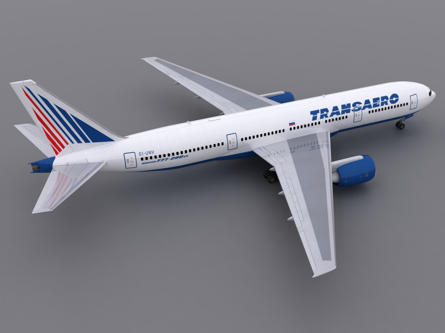 Aircraft Transaero 3d Obj