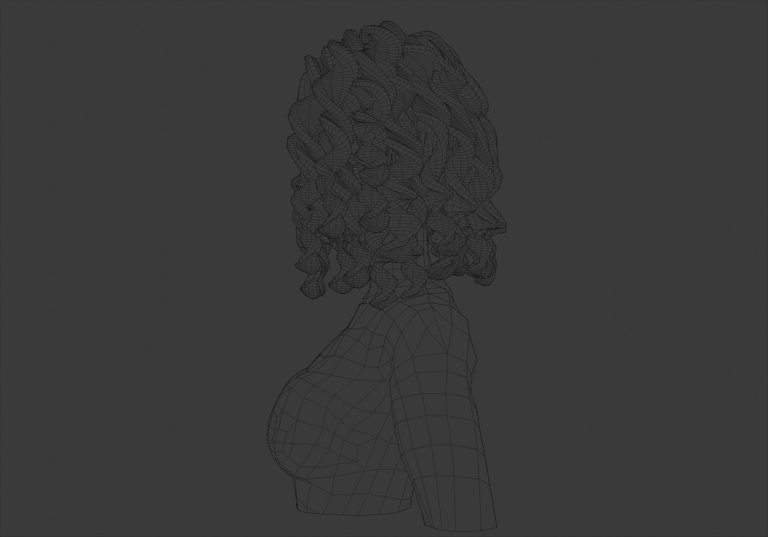 3D Curly Wavy Hairstyle - TurboSquid 1963278