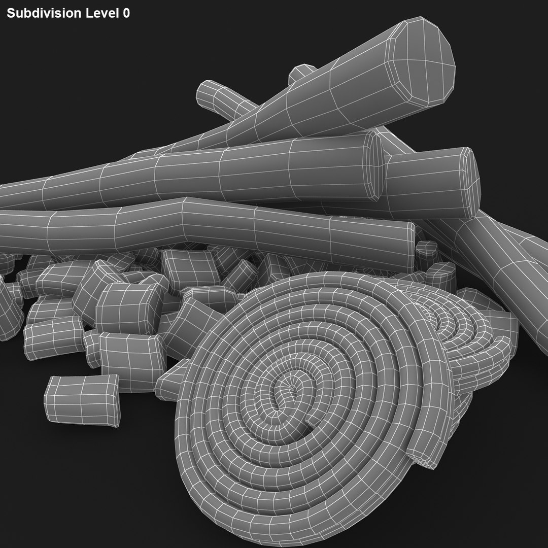 Licorice Candy Roots 3d Model