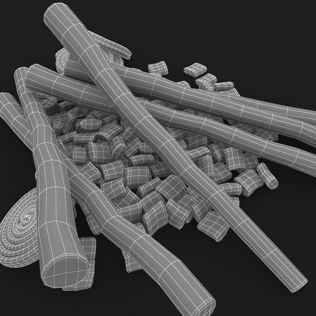 Licorice Candy Roots 3d Model