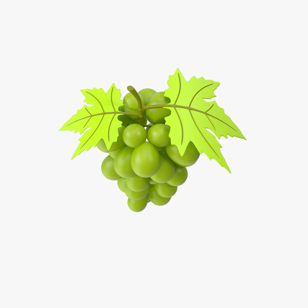 Cartoon Green Grape 3D Model - TurboSquid 2327438