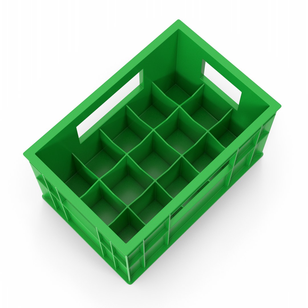 Green Plastic Bottle Crate 3D - TurboSquid 2005735