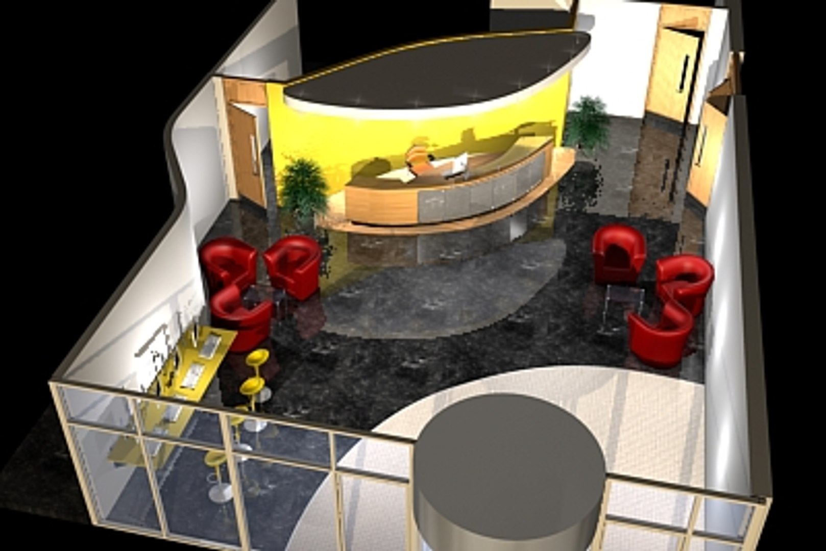 Office Reception 3d Model