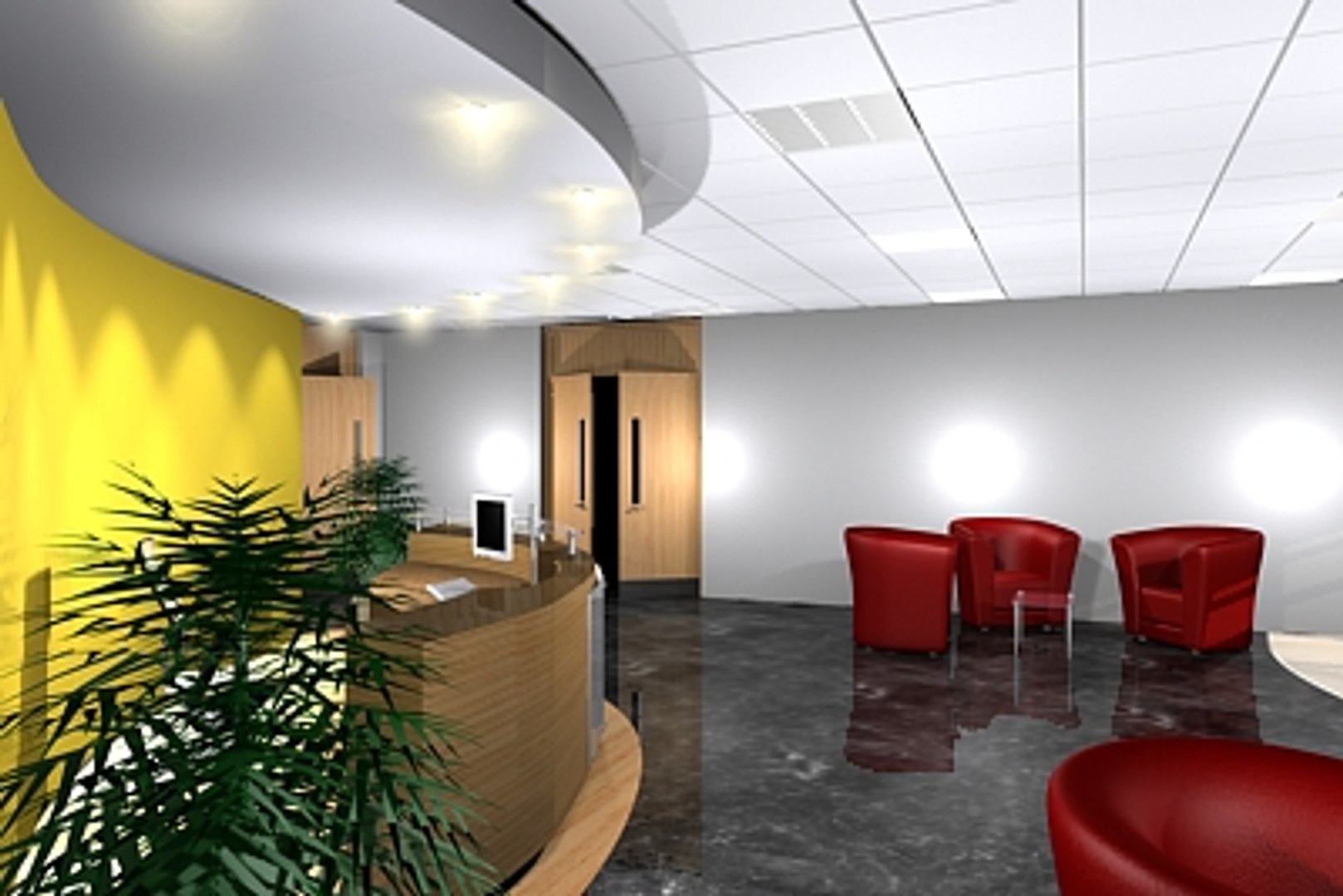 Office Reception 3d Model