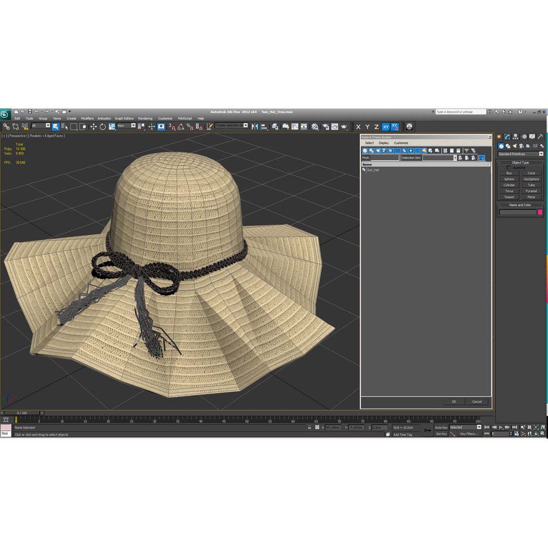 3d sun hat model