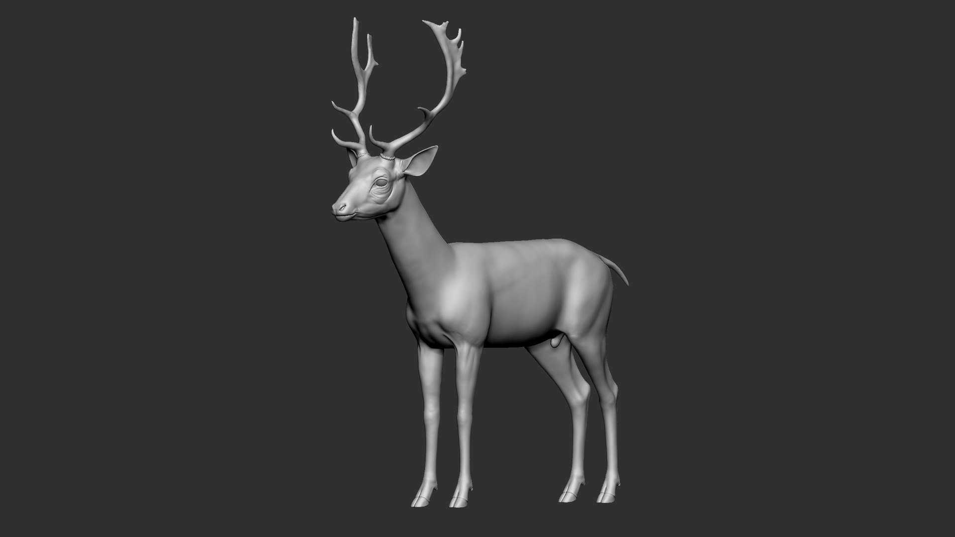 3D Model Red Deer Zbrush Sculpt - TurboSquid 2034647