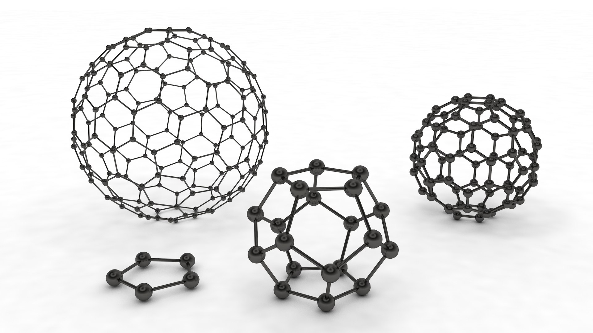 Set Carbon Molecules Graphene Model - TurboSquid 1641086