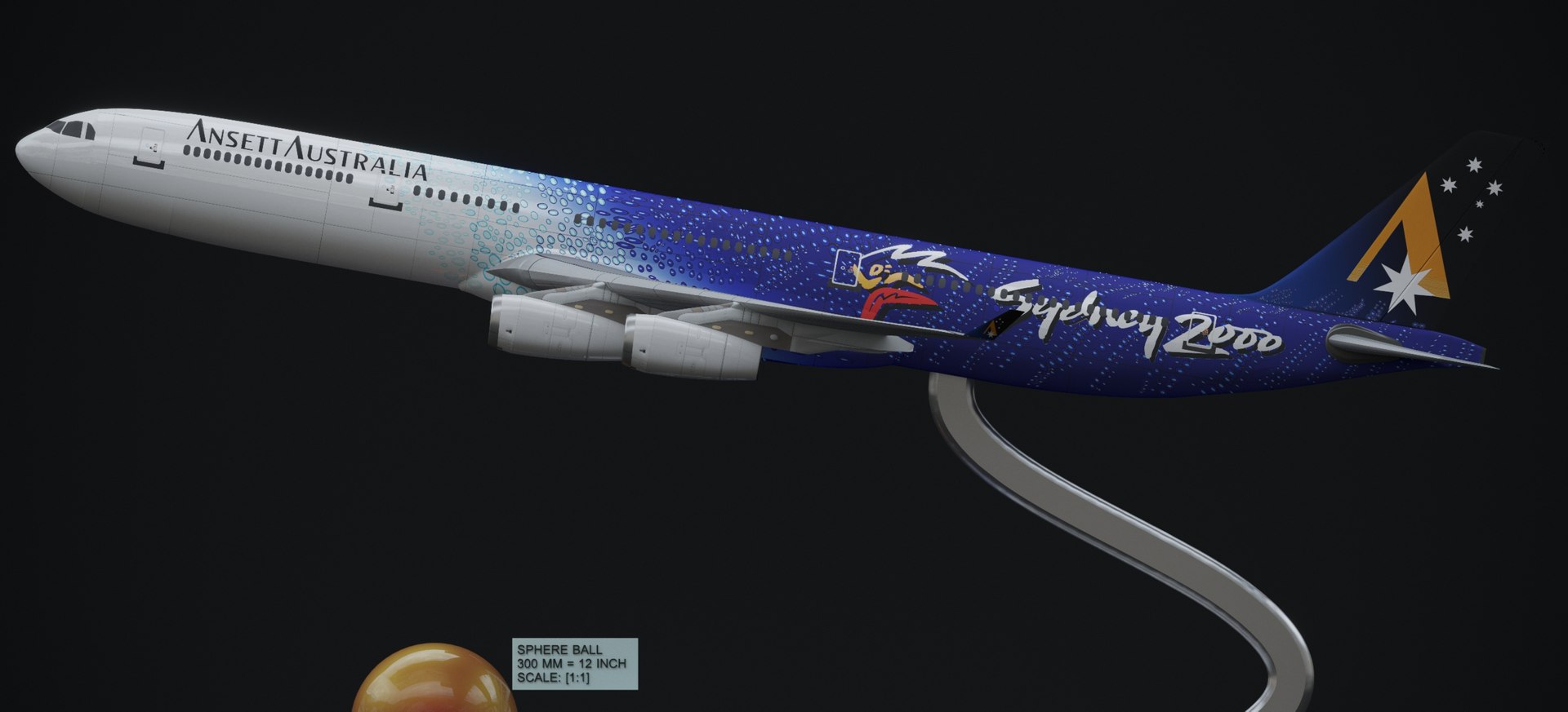 3D AIRBUS A340-300 OFFICE FLOOR MODEL ANSETT SYDNEY 2000 - TurboSquid ...