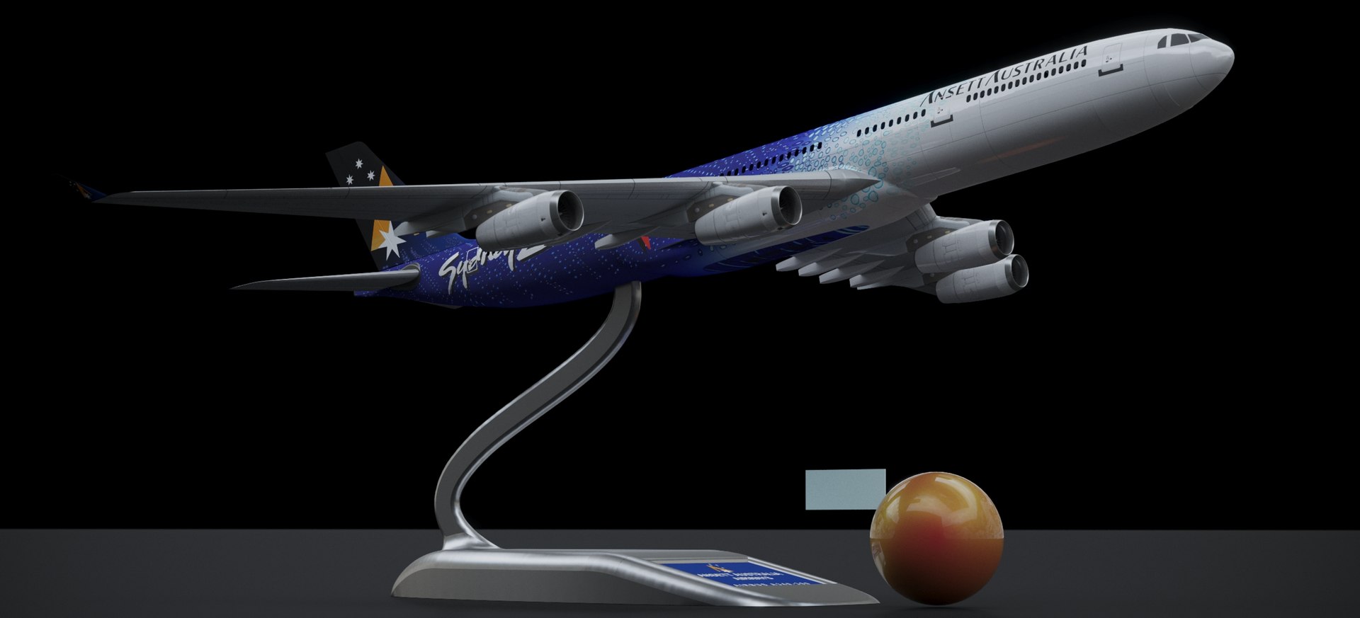 3D AIRBUS A340-300 OFFICE FLOOR MODEL ANSETT SYDNEY 2000 - TurboSquid ...
