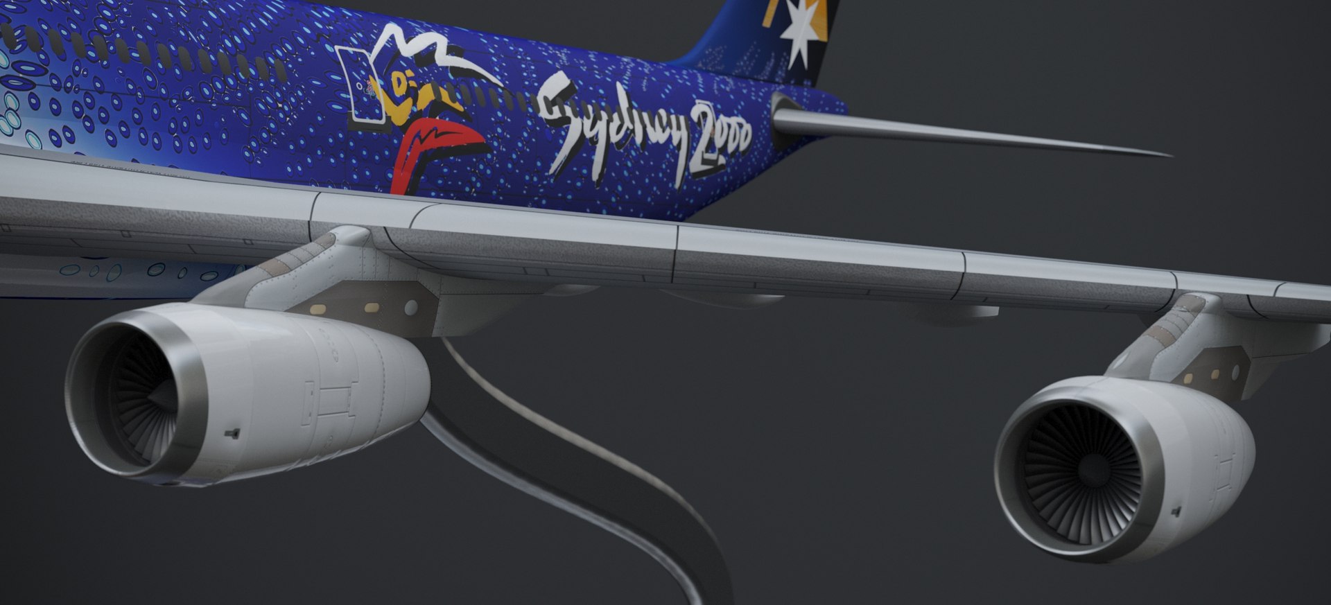 3D AIRBUS A340-300 OFFICE FLOOR MODEL ANSETT SYDNEY 2000 - TurboSquid ...