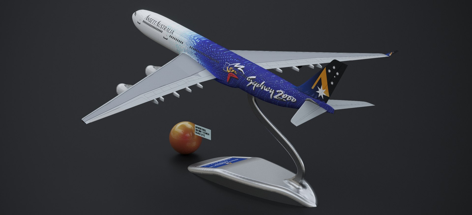3D AIRBUS A340-300 OFFICE FLOOR MODEL ANSETT SYDNEY 2000 - TurboSquid ...