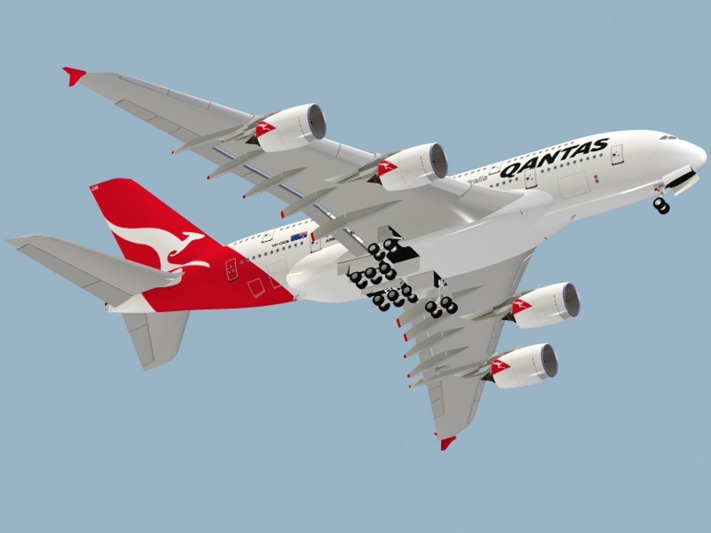 Airbus A380-800 Qantas A380 3d Obj
