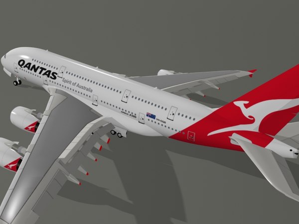 airbus a380-800 qantas a380 3d obj